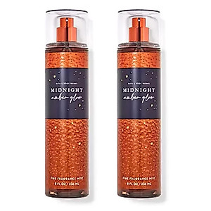 Bath & Body Works Fine Fragrance Body Mist Gift Set 8 oz Pack Lot of 2 (Midnight Amber Glow)