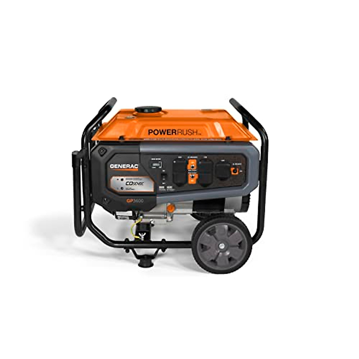 Generac 7721 GP3600 3,600-Watt Gas-Powered Portable Generator - COsense Technology - Powerrush Advanced Technology - Reliable Power for Emergencies and Recreation - 49 State Compliant