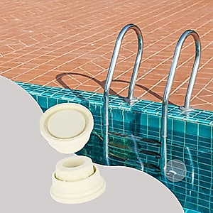Haofy Ladder Bumper, Set of Two White Ladder Rubber Plug for Swimming Pool Ladders Swimming Pool Accessory Supplies