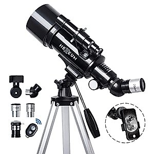 Telescope for Kids & Adults - 70mm Aperture 500mm AZ Mount Fully Multi-Coated Optics Astronomical refracting Portable Telescopes, with Tripod Phone Adapter, Carrying Bag, Remote Control