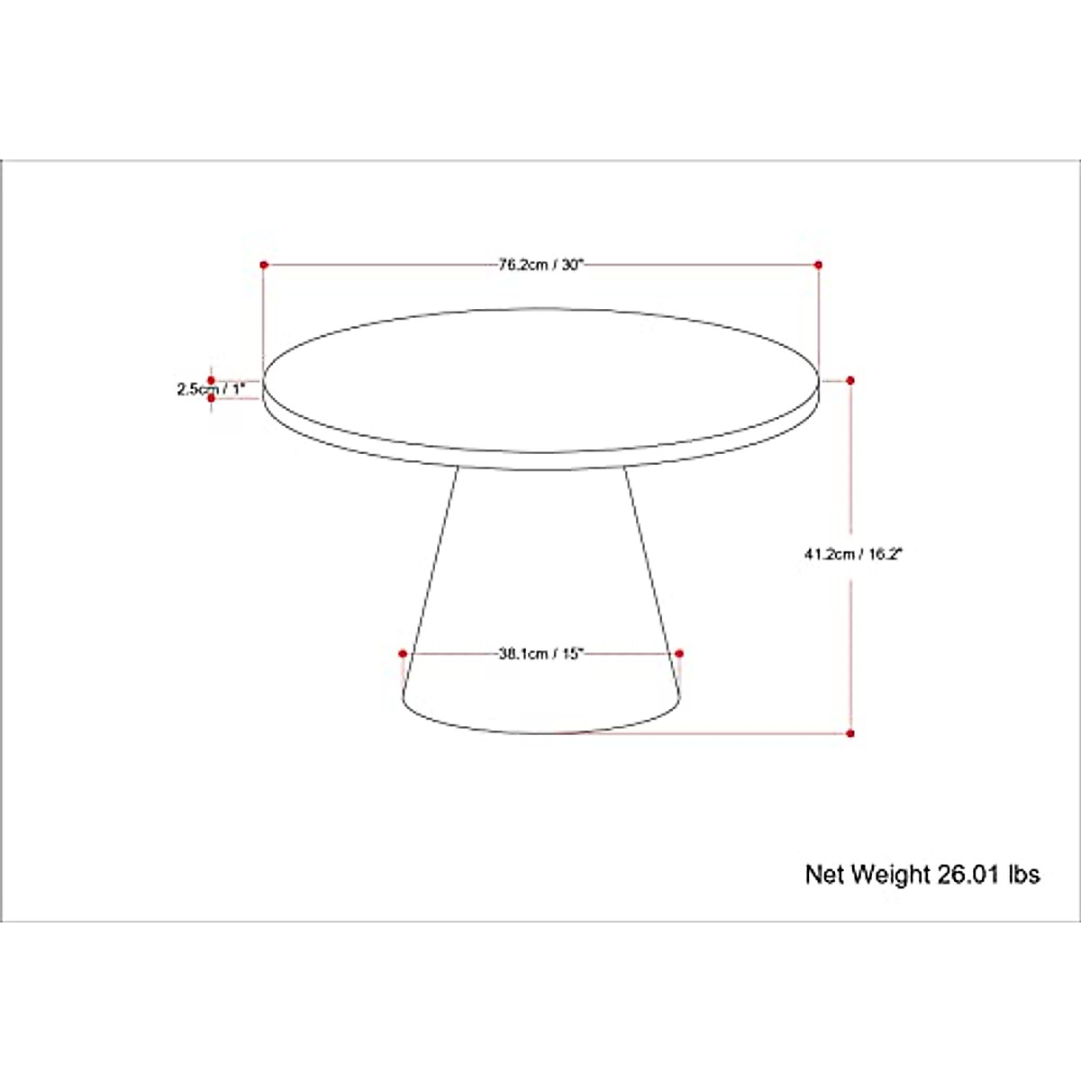 SIMPLIHOME Winnie SOLID ACACIA WOOD 30 Inch Wide Round Modern Coffee Table in Walnut, Fully Assembled, For the Living Room and Bedroom