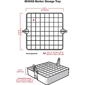 ArtBin 6939AB Marker Storage Tray - Holds up to 64 Pens, Pencils, Markers, Brushes, etc., [1] Plastic Storage Tray, White
