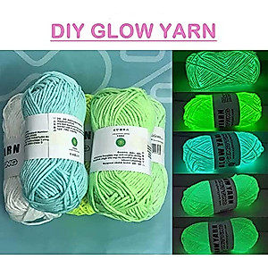 5Pcs Glow in The Dark Yarn Upgrade Yarn DIY Arts Crafts Sewing Supplies,Polyester Threads for Beginners Party Music Festivals Supplies-2023 New(Sky Blue)