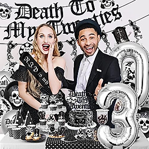 Birthday Decorations 30th Birthday Decorations for Women Him Men Death to My 20s Decorations Rip to My 20s Happy Birthday Party Decorations Thirtieth My Youth Funeral Party Decorations Balloons Banner