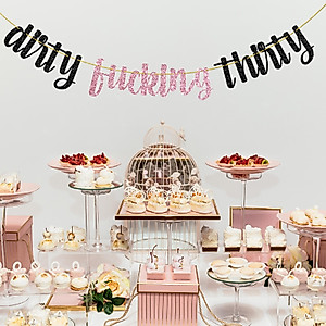 Dalaber Dirty Thirty Banner, Funny 30th Birthday Party Sign, Dirty 30 / Cheers to 30 Years, Girls Women 30th Birthday Party Decoration Bunting Garland Photo Booth Props