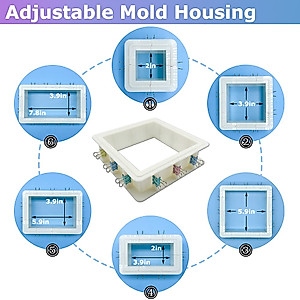 Nomanak 2-Pack Adjustable Mold-Housing for Silicone Molds-Making - Silicone Molds, Mold Making Silicone Rubber, Mold Housing Kit, Housing Frame for DIY Candle Molds, Soap Molds Making, Resin Molds.