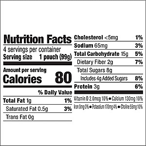 Horizon Organic Growing Years Low Fat Yogurt Pouch with 50mg DHA Omega-3 and Choline, Strawberry, 3.5 oz., 4 Pack