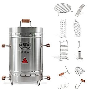 GRILLS EL BARRIL Barrel Grill in Stainless Steel (MEDIUM FULL COMBO)
