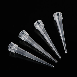 Eowpower 1000 Pieces Clear White 10 ul Laboratory Lab Plastic Liquid Pipette Pipettor Tips