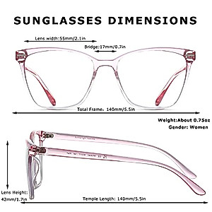 Blue Light Blocking Glasses for Women Men, Ultra Light Computer/TV/Gaming Glasses, Anti Eyestrain UV Glare, Non-Prescription