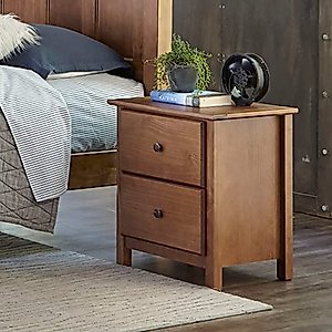 Grain Wood Furniture Shaker 2-Drawer Nightstand, Walnut