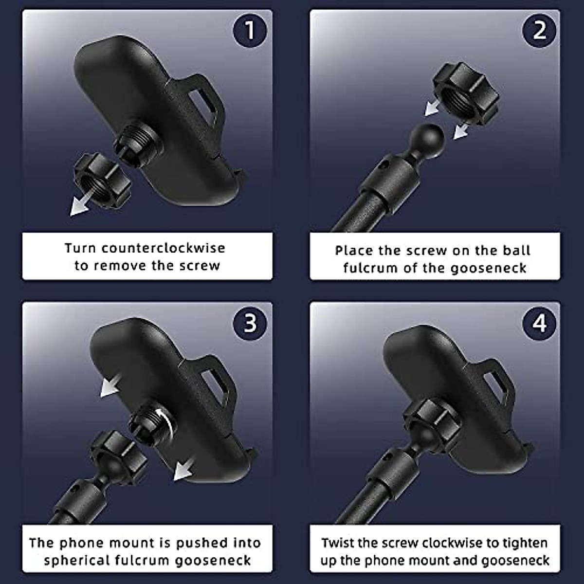 Cup Phone Holder for Car, Car Cup Holder Phone Mount with 360° Rotation Adjustable Long Gooseneck, Car Phone Holder Mount for All Smartphones Cup Holder Phone Holder