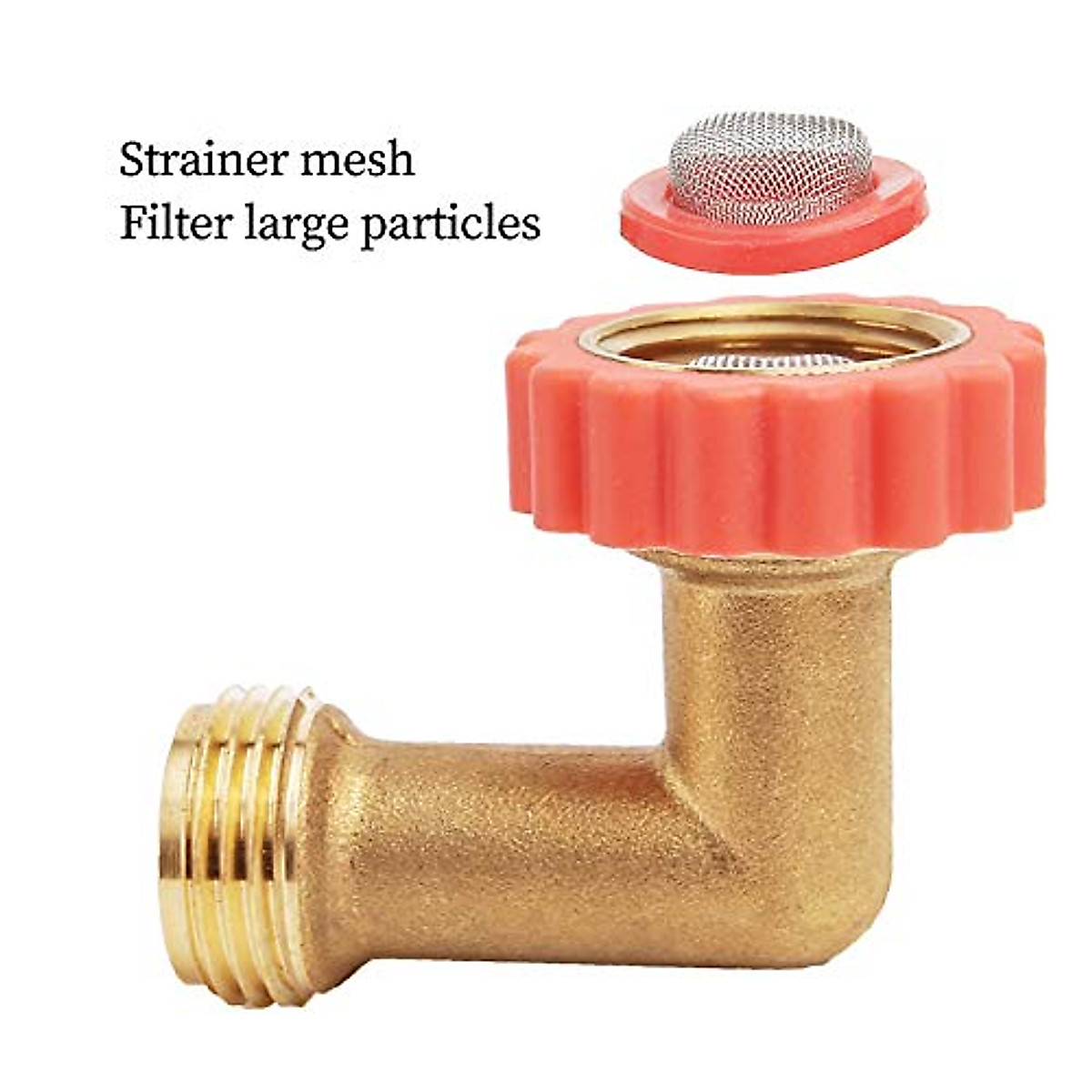 Watflow Lead-Free Brass 90° Hose Saver, Garden Hose Adapter, Garden Hose Connector, 90 Degree Hose Elbow,Water Hose Saver, 2 Pcs