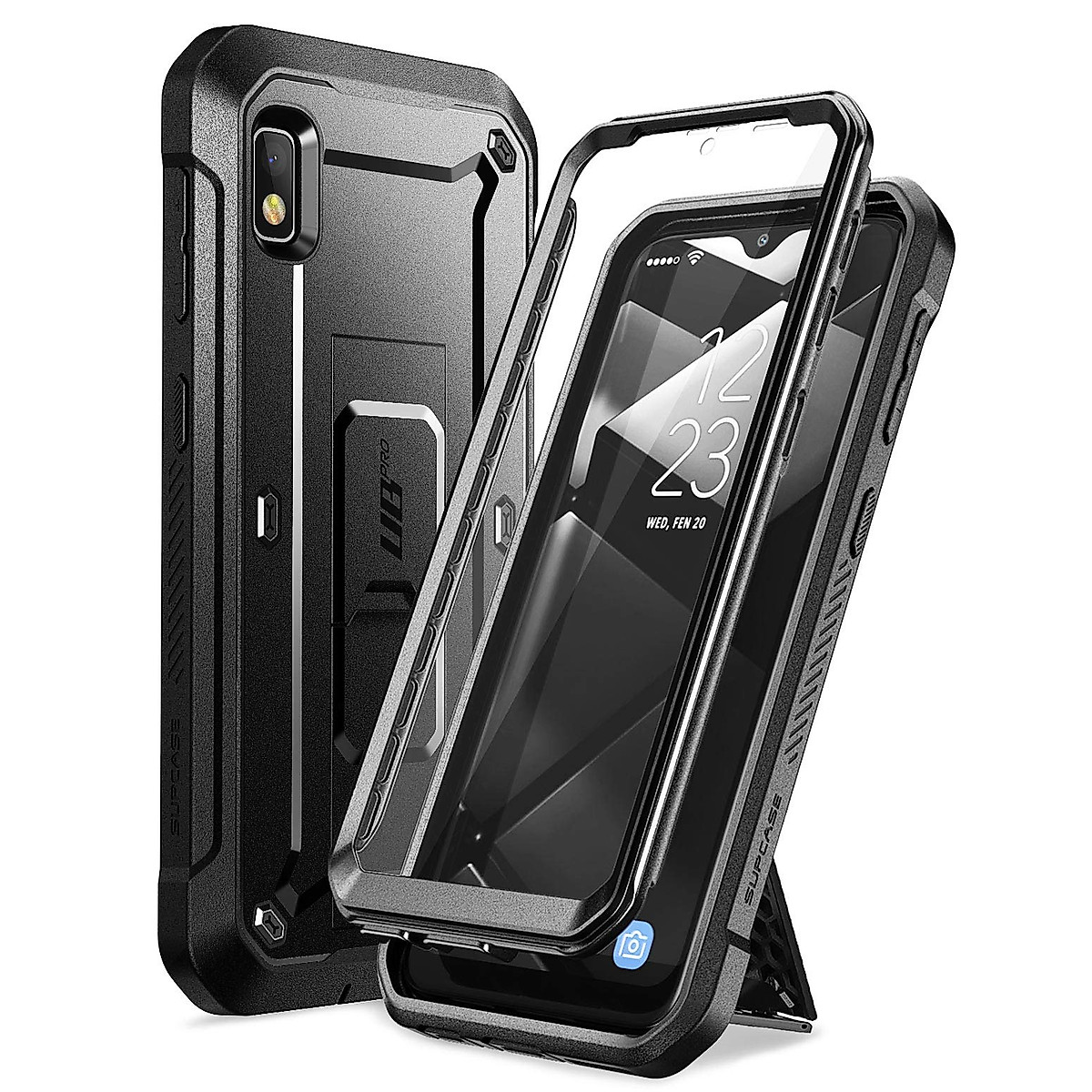 SUPCASE Unicorn Beetle Pro Series Designed for Samsung Galaxy A10e Case(2019 Release), Full-Body Rugged Holster & Kickstand Case with Built-in Screen Protector (Black)