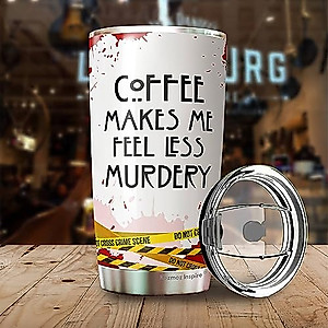 Kozmoz Inspire Halloween Decorations Halloween Gifts Horror Movies Lover Gifts Halloween Mugs Crime Scene True Crime Tumbler 20Oz Gifts for Men Women Friends on Christmas Birthday Coffee Tumbler