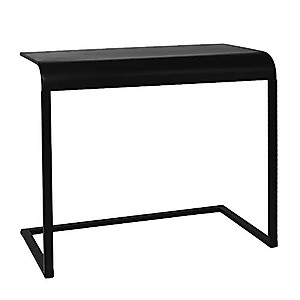 American Art Decor Black Mobile, Portable, & Compact Home Office C-Shaped Desk