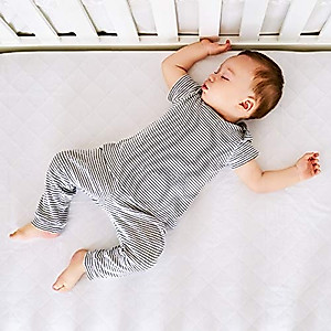 GRT 2 Pack Waterproof Crib Mattress Protector, Quilted Baby Mattress Cover Fitted Deep Pocket from 4" up to 9", Extra Soft Breathable & Noiseless Toddler Mattress Pad 52"x28", White