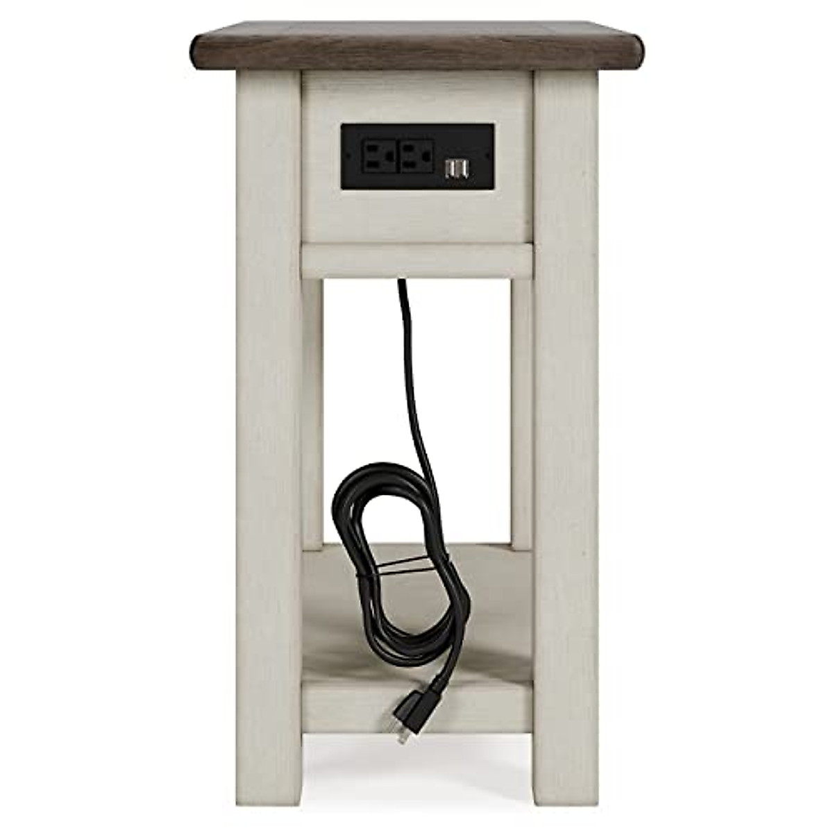 Signature Design by Ashley Bolanburg Chair Side End Table, 14"W x 24"D x 24"H, Whitewash