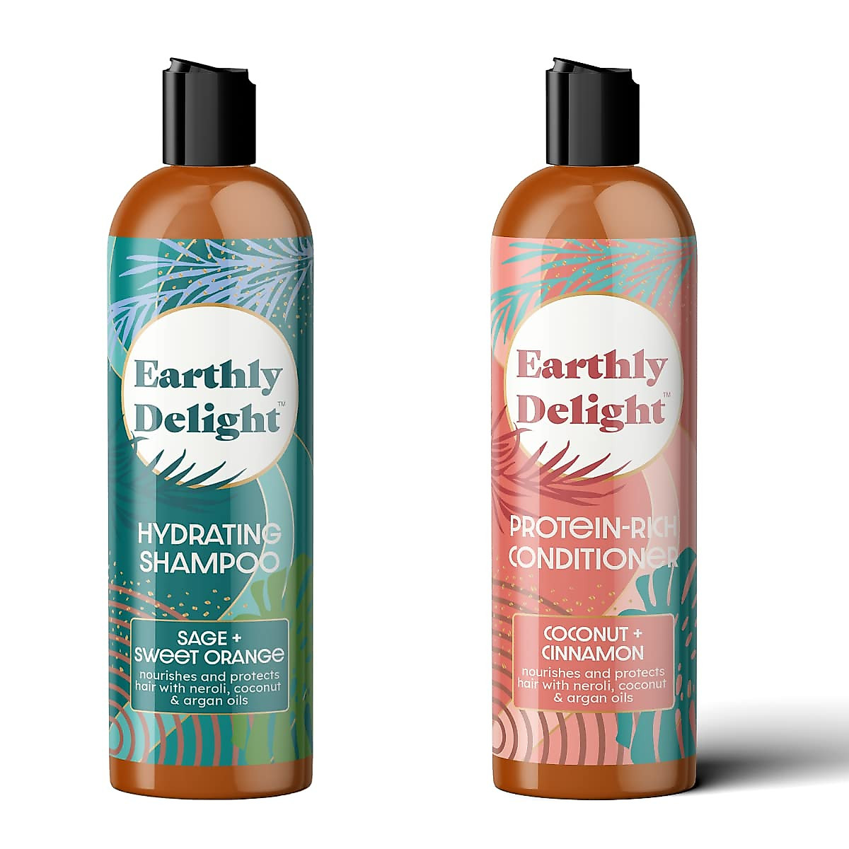 Earthly Delight | Hair Care Bundle - Shampoo & Conditioner | Natural & Nourishing; 2 Pack - 16oz each | Packaging May Vary