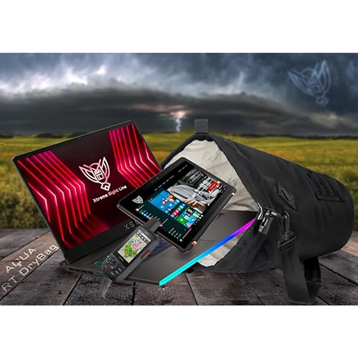 Xtreme Sight Line ~ AQUA RT Dry Bag~ Water-Proof Faraday Dry Bag for Laptops, Tablets, and Mid-Size Electronics ~ Tracking/Hacking Defense ~ Black