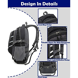 ProEtrade Backpack Daypack for School College Laptop Travel, Computer Bookbag Bag with USB Charging Port Anti Theft Laptop Compartment Fits 15.6 Inch Notebook, Gifts for Men & Women (Black)