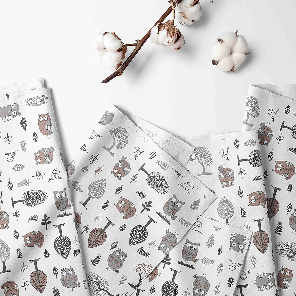 Bacati - 2 Pack Crib Fitted Sheets - Owls Neutral Beige/Grey Soft Breathable 100% Cotton Percale Baby Sheets - Fits Standard 28 x 52 X 5 inches Crib & Toddler Mattresses