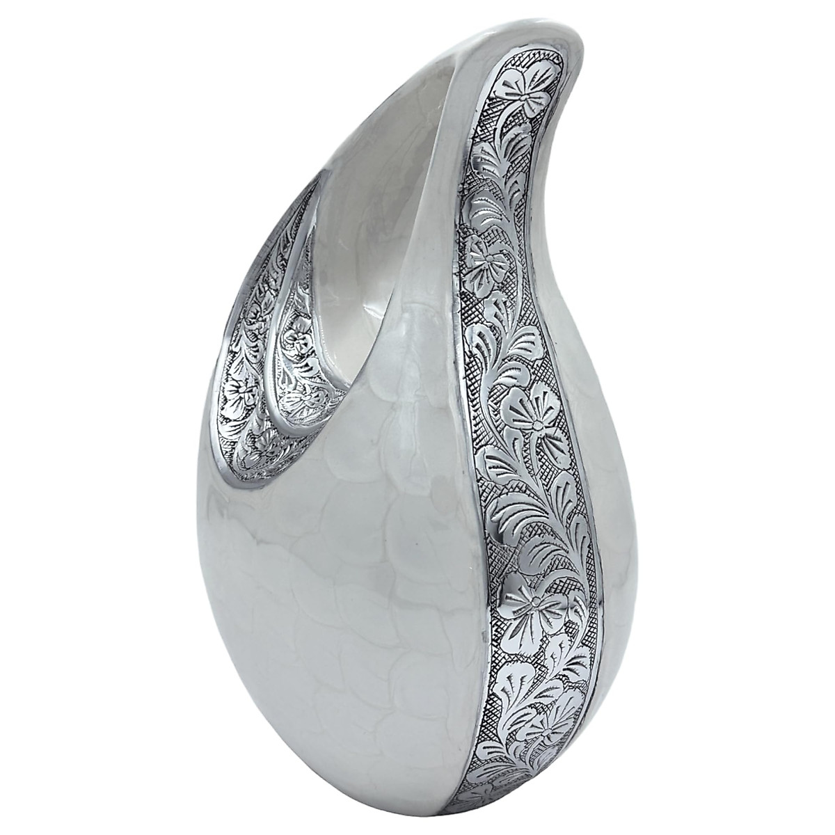 Beautiful White Cremation Urn with Velvet Bag - Personalized Urn - Unique Cremation Urn - Memorial Urn - Engravable Urn - Urns for Ashes