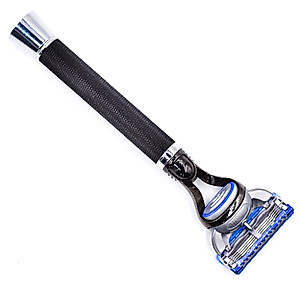 Parker, Deluxe Black Gillette Fusion Compatible Razor with Long Textured Handle