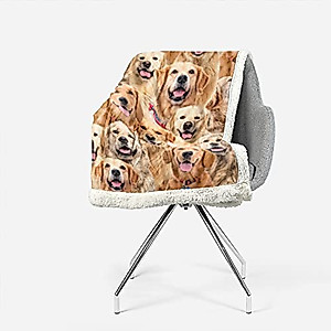 AILONEN Dog Blanket for Kids Adults, Animal Cute Puppy Plush Blanket, Double Sided Fabric Lamb Wool Flannel Sherpa Throw Blanket(Golden Retriever,Throw, 47 x31 Inches)