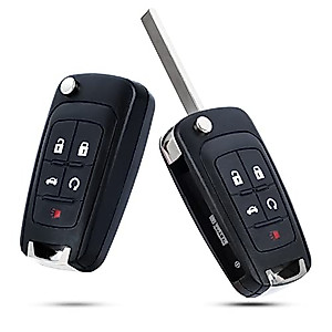CarBole Car Key Fob for Chevy, Vehicle Remote Replacement for Chevrolet Buick 2010-2019, Keyless Entry Start Alarm Anti-Theft Button for GMC Terrain, Camaro, Cruze, Equinox, Impala (2 Pack)