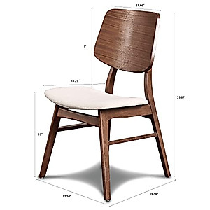 New Classic Furniture Mid-Century Modern Oscar Corner Table 3-Piece Dining Set, Walnut