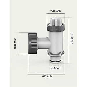 SUMMERBUDDY Above Ground Swimming Pool Plunger Valves Replacement Part with Gaskets, On Off Plunger Valves Swimming Accessories for Above Ground Swimming Pool Filter Pump (2 Pack)