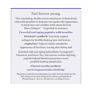 DERMA E Advanced Peptides and Collagen Moisturizer – Double Action Collagen Face Cream with Peptide Complex – Intense Moisture Day and Night Cream for Women – Natural Collagen Cream, 2oz