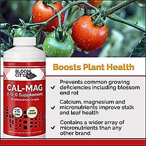 Bloom City Professional Grade Ultra Pure Cal-Mag Growing Fertilizer, Quart (32 oz)