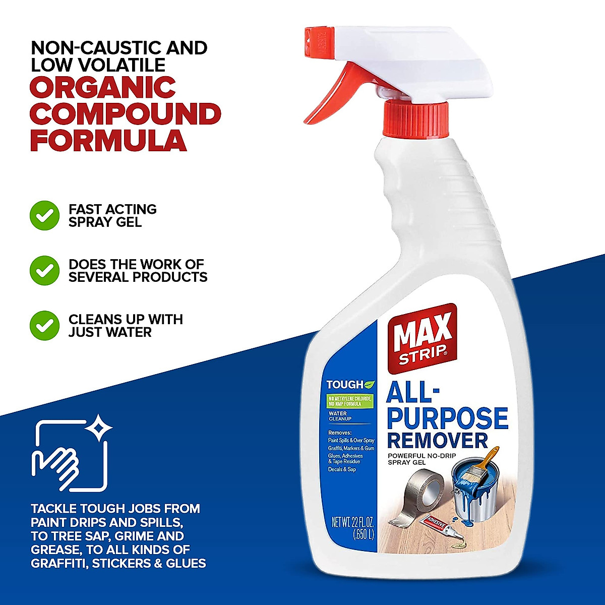 All Purpose Paint Remover Spray 22oz - Water Based Adhesive Remover Spray, Spray Paint Remover, Graffiti Remover Spray, Overspray Remover, Dried Paint Remover - No Methylene Chloride NMP Formula