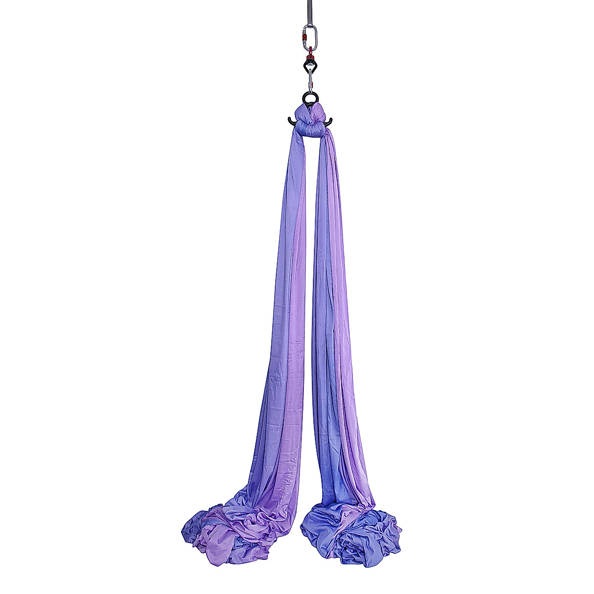Profession Aerial Silks Equipment- Low Stretch,60 inch width 9 yards Aerial Silk Hardware kit for Acrobatic Dance,Air Yoga, Aerial Yoga Hammock kids/beginer (9 yards, Lavender Purple)