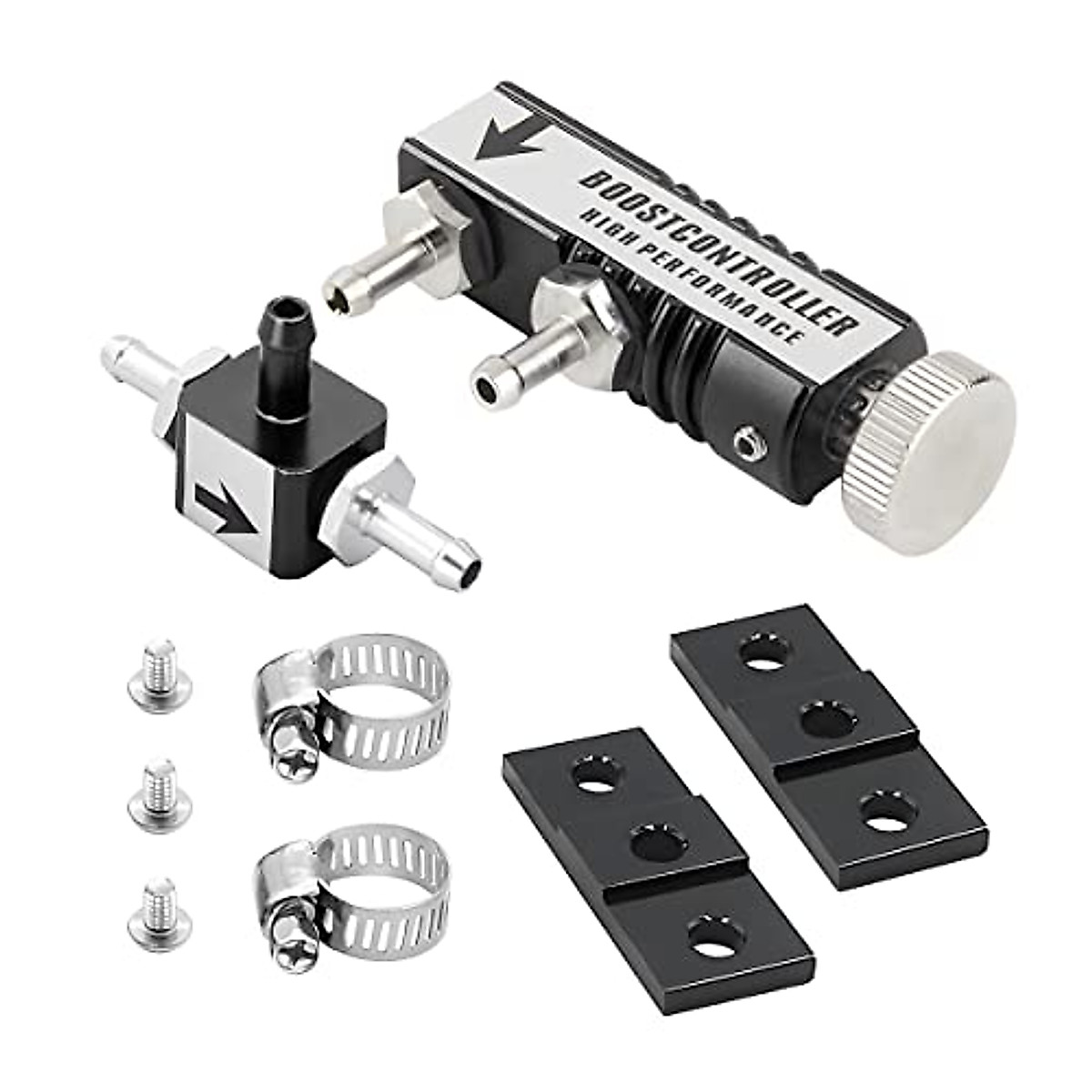 BELOMI Turbo Engine Controller Kit, Universal 1-30 PSI Manual Turbo Boost Controller, Aluminum Adjustable Boost Bleed Valve, Vehicle Interior Modification Accessories for Most Car (Black)