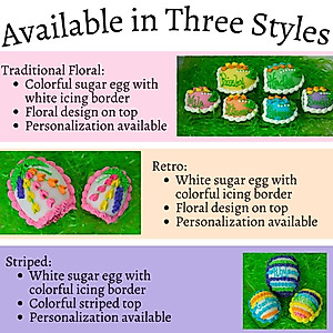 Retro-Style Panoramic Sugar Easter Egg, single; scene inside, perfect for Easter basket, centerpiece, or child gift