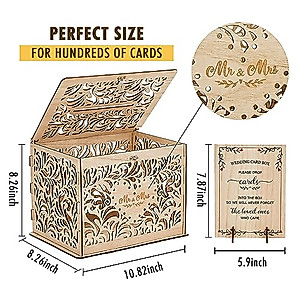 AW BRIDAL Wedding Card Box with Card Sign, Mr Mrs Gift Box Money Envelop Boxes for Party Graduation Reception Engagement Bridal Shower Gifts for Couples