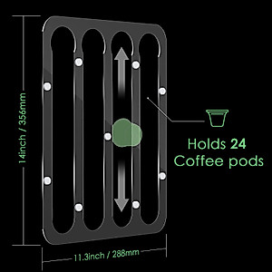 Aredpoook K Cup Coffee Pod Holder, Space Saving K Cup Holder, Acrylic Coffee Pod Storage for Keurig Kcups, Adhesive Coffee Pod Organizer, Compatible with 24 Kcup Pods Capsule