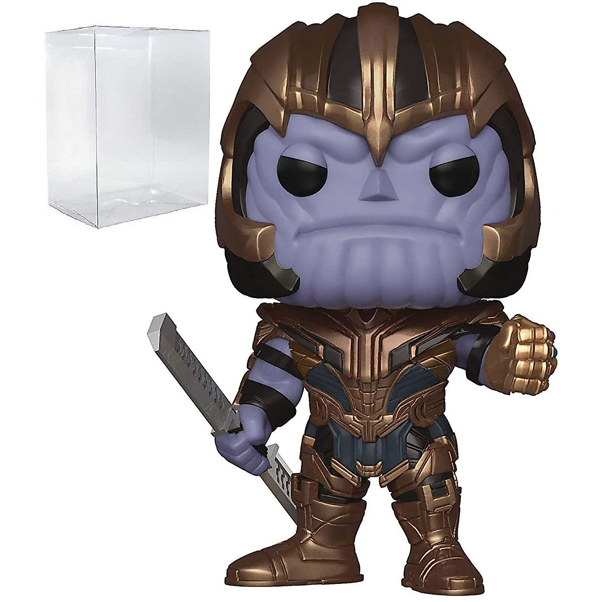 Marvel: Avengers Endgame - Thanos Funko Pop! Vinyl Figure (Bundled with Compatible Pop Box Protector Case), Multicolor, 3.75 inches
