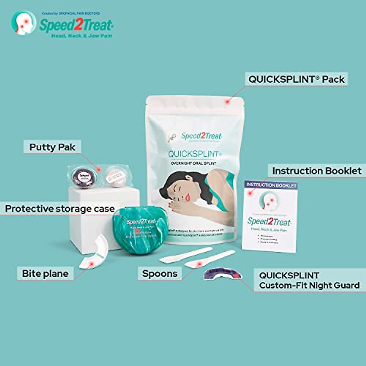 QUICKSPLINT Custom Fit Night Guard | for Grinding Teeth & Jaw Pain | Overnight Sleeping Mouth Guard for Grinding & Clenching | Pain Relief | Nighttime Sleeping Solution