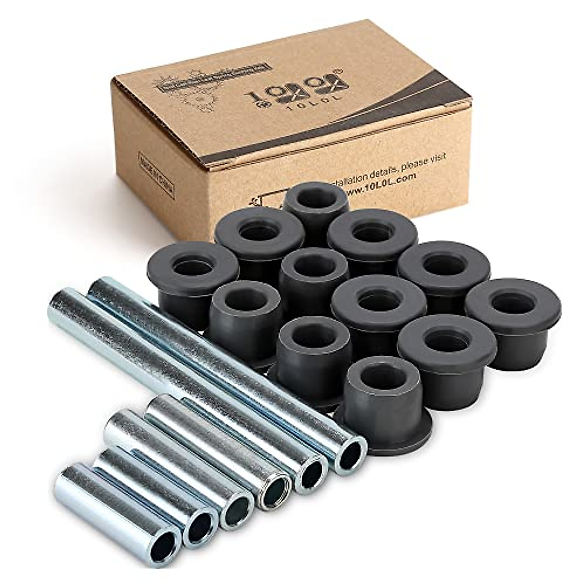 10L0L Front Lower Spring A-Arm Bushing Sleeves Kit for Club Car Precedent 2004-up Golf Cart, Replace OEM 102289901 1029562-01 1022874011 102288101 102287701 1102287601