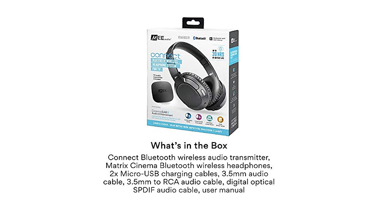 MEE audio Connect T1CMA Wireless Headphones for TV | Low Latency ...