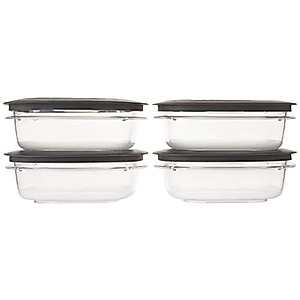 Rubbermaid Premier Food Storage Container, 3 Cup, Grey (4 Pack)