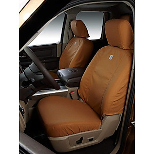 Covercraft Carhartt SeatSaver Front Row Custom Fit Seat Cover for Select Ford Models - Duck Weave (Brown) - SSC2299CABN