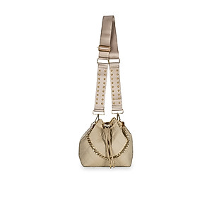 Haute Shore - Lindsey Buff Puffer Bucket Bag Beige Camo W/Orange & Peach Stripe