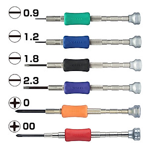 VESSEL Precision screwdriver set TD-56 / -0.9, -1.2, -1.8, -2.3, +00, +0