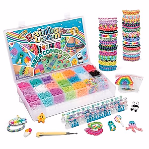 Rainbow Loom® MEGA Combo Set, Features 7000+ Colorful Rubber Bands, 2 Step-by-Step Bracelet Instructions, Organizer Case, Great Gift for Kids 7+ to Promote Fine Motor Skills (Packaging May Vary)