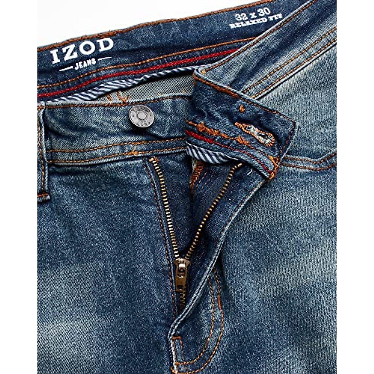 IZOD Men's Denim Jeans - Comfort Stretch Jeans - Casual Relaxed Fit Jeans for Men, Size 34W x 32L, Lexington Wash